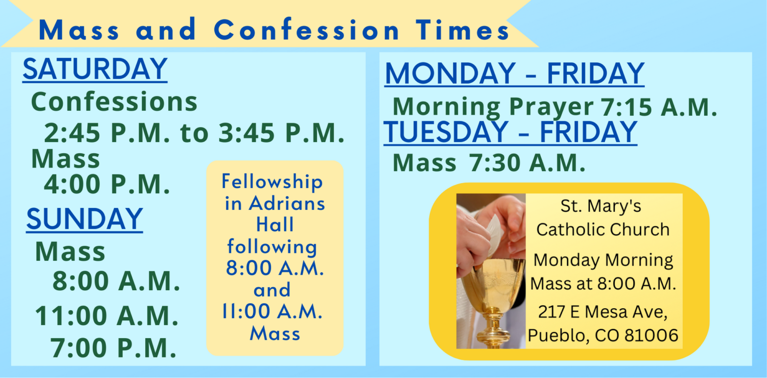 Mass and Confession Schedule – Christ the King Catholic Parish