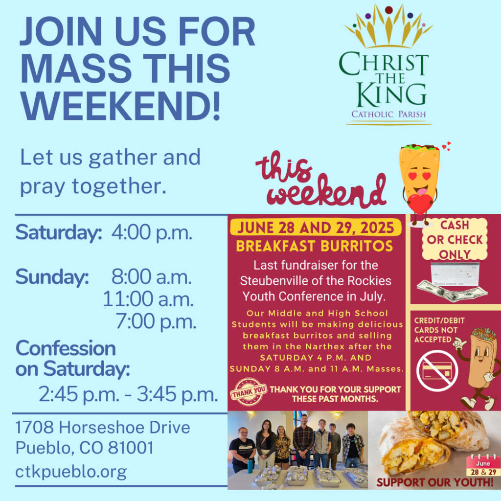 Mass and Confession Schedule – Christ the King Catholic Parish